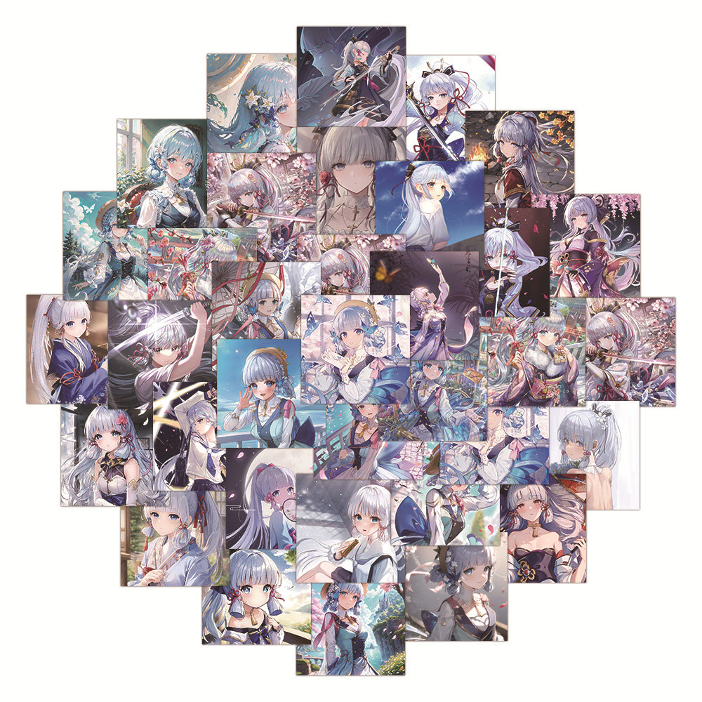 60PCS Kamisato Ayaka Stickers Cute Genshin Decal Stickers Ayaka Waifu ...